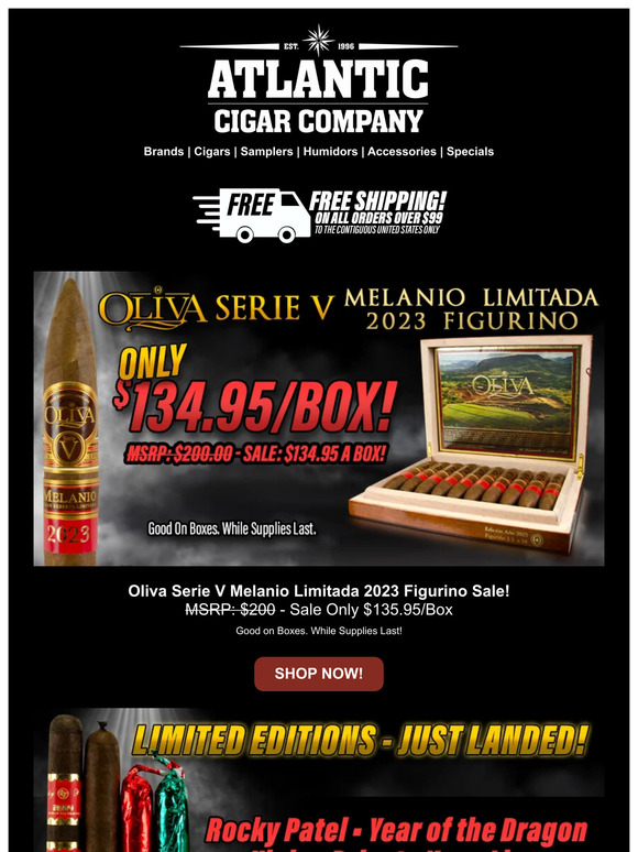 Atlantic Cigar Co.: Oliva Serie V Melanio Limitada 2023 Sale! | Milled