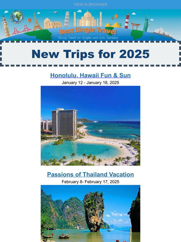 Best Single Travel: New Trips for 2025 | Milled