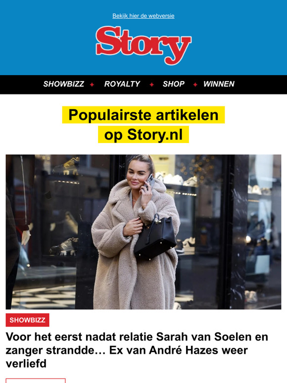 Webwinkel Story: Voor het eerst nadat relatie Sarah van Soelen en ...