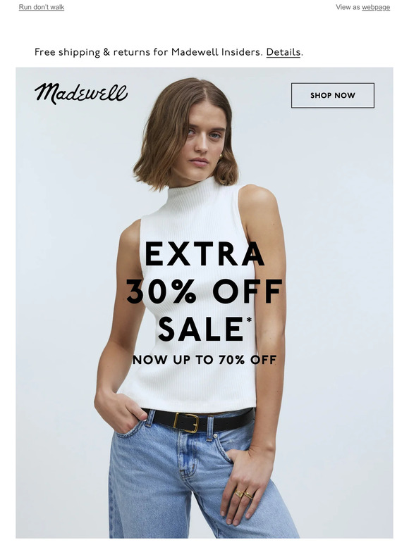 Madewell Email Newsletters: Shop Sales, Discounts, and Coupon Codes