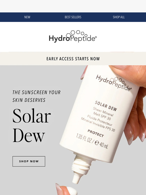 HydroPeptide: Introducing Solar Dew: mineral sunscreen redefined | Milled