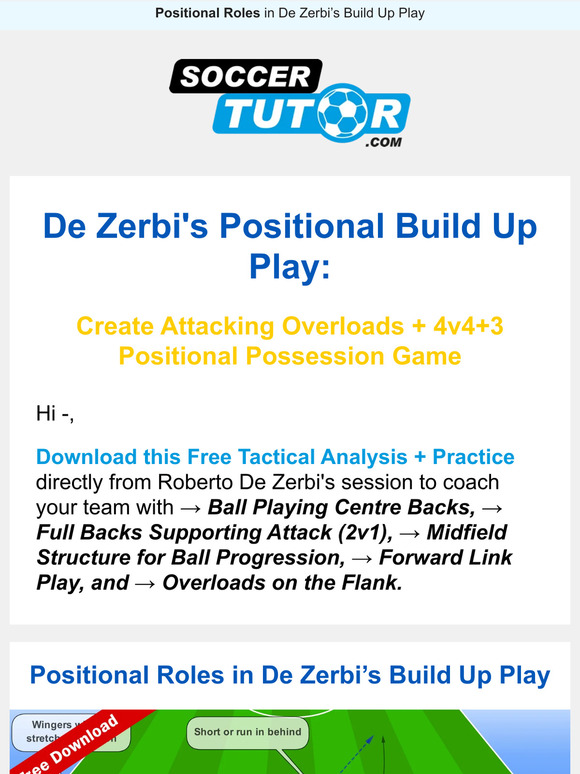 SoccerTutor: Roberto De Zerbi Positional Build Up Play ⚽ | Milled