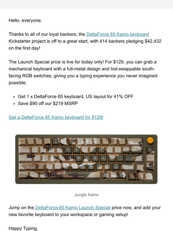 daskeyboard: You can still get a DeltaForce 65 Kamo keyboard for $129 ...