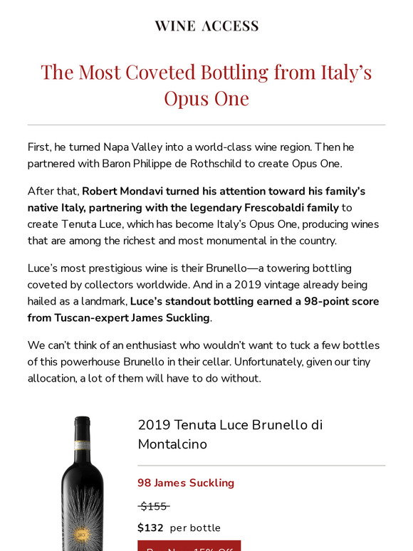 Wine Access: 98-Point Brunello from Italy’s Opus One | Milled