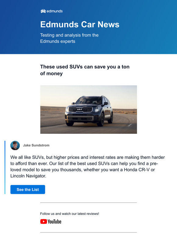 Edmunds: Car News — Best Used SUVs, Camry and Ioniq 5 N First Drives ...
