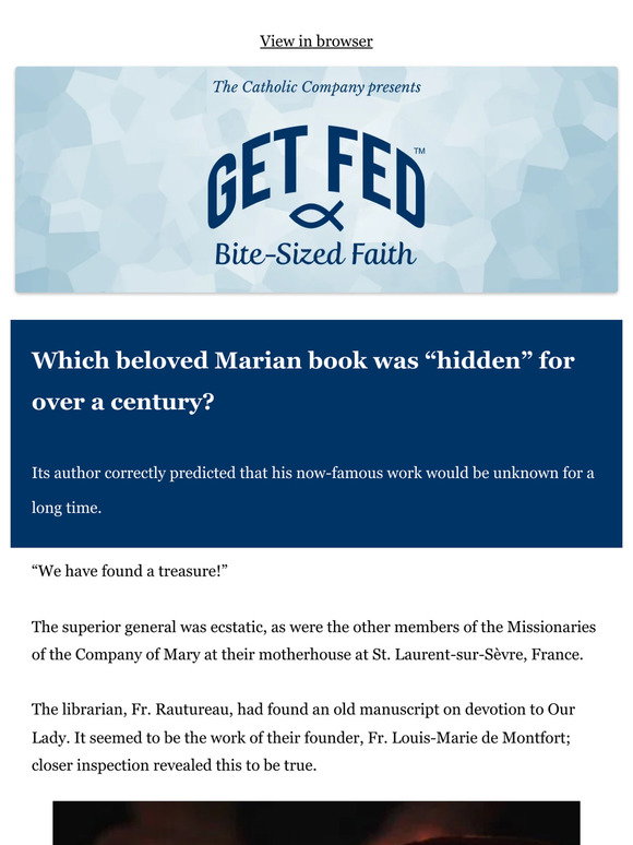The Catholic Company: Which beloved Marian book was “hidden” for over a ...