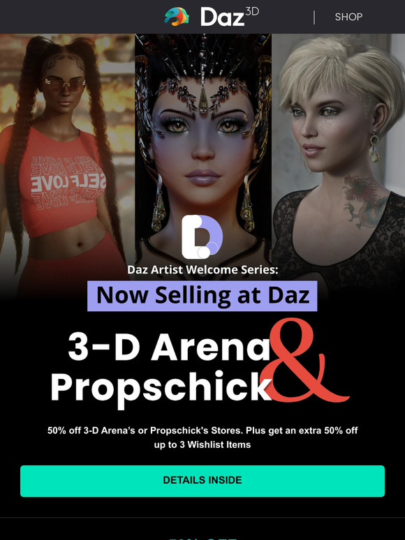 DAZ 3D: Daz Welcomes 3-D Arena & Propschick | Milled