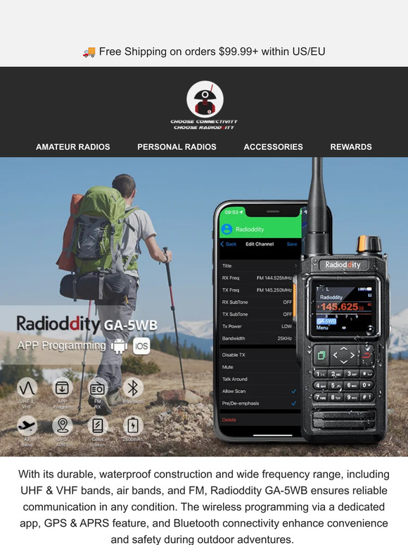 Radioddity: Radioddity GA-5WB: Built Tough with IP67 Waterproofing | Milled