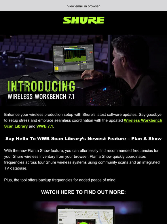 Shure: Improve Your Wireless Device Setup with WWB 7.1 and Scan Library ...