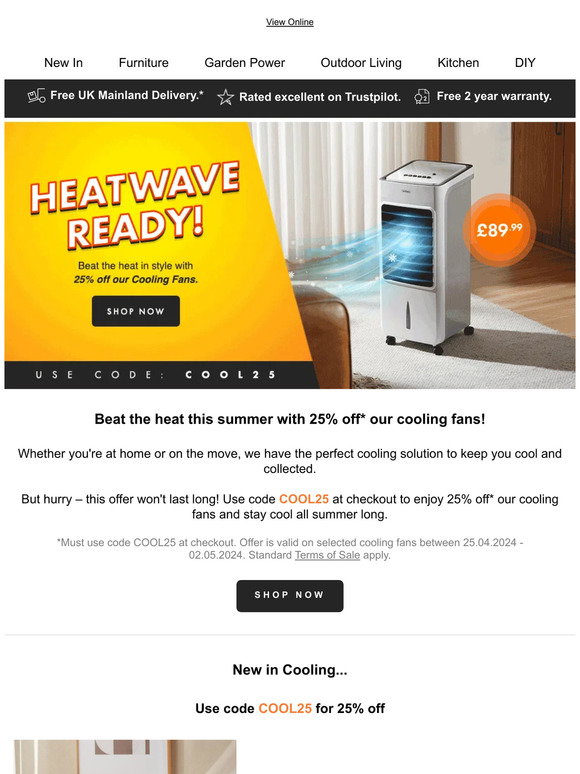 VonHaus: Stay breezy: 25% off cooling fans! 😎 ️ | Milled