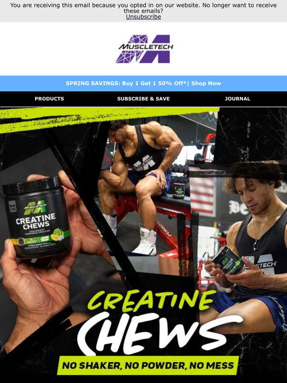 MuscleTech: Enhanced Performance With Delicious Creatine Chews | Milled