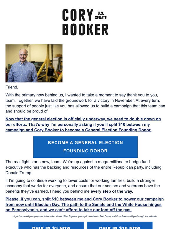 Cory Booker: The general election is officially underway | Milled