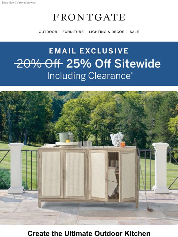 Frontgate: Final Day for 25% off sitewide (including clearance) for ...