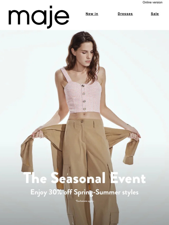 Maje: The Seasonal Event Starts Now | Enjoy 30% Off | Milled