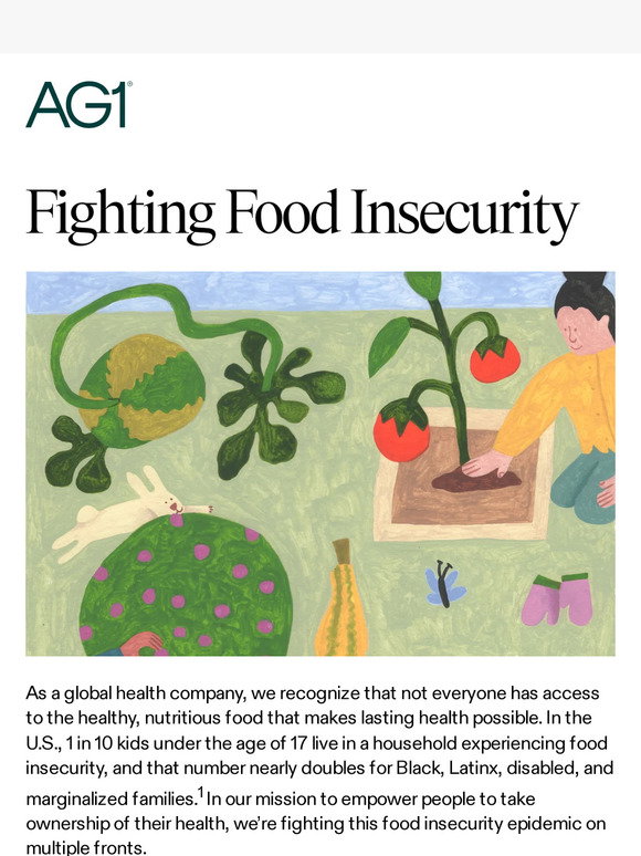 Athletic Greens: Thanks for helping us fight food insecurity | Milled