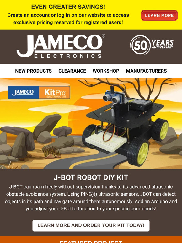 Jameco: Build your own customizable robot! | Milled