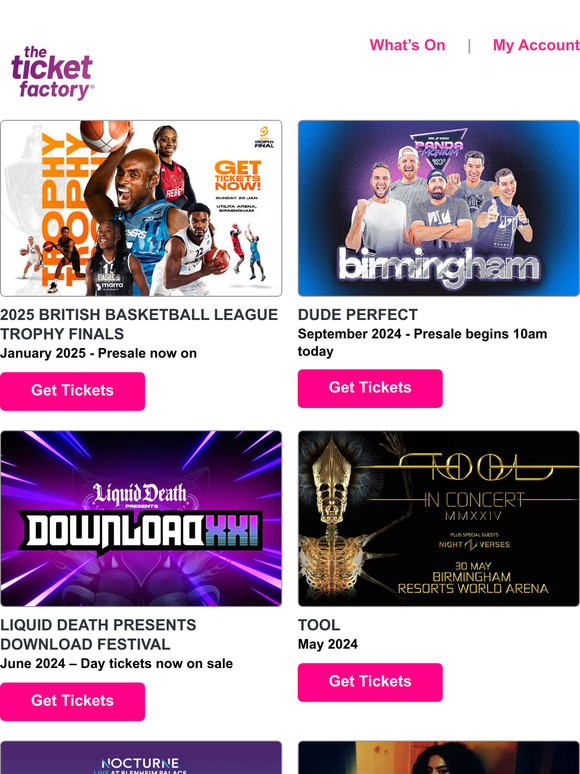 The Ticket Factory: British Basketball League Trophy Finals, Dude ...