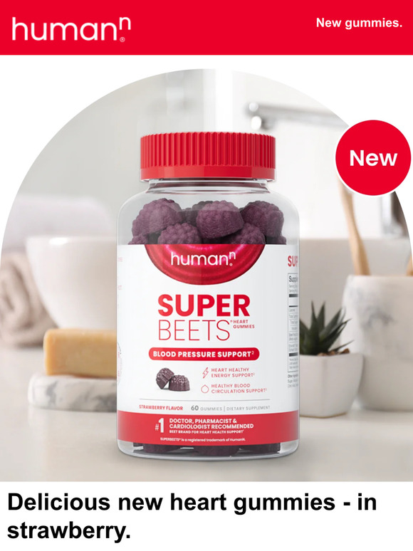 HumanN: Try our NEW strawberry-flavored SuperBeets Heart Gummies. | Milled