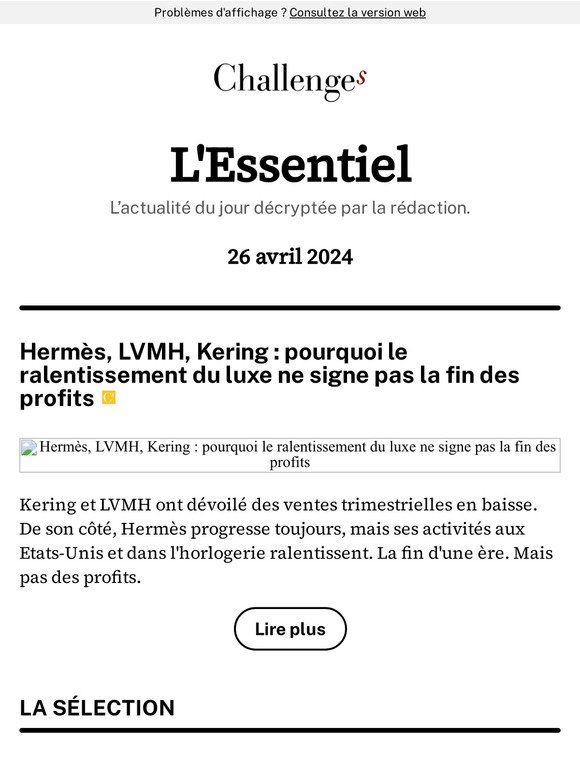 Challenges: L'Essentiel : Hermès, LVMH, Kering : pourquoi le ...