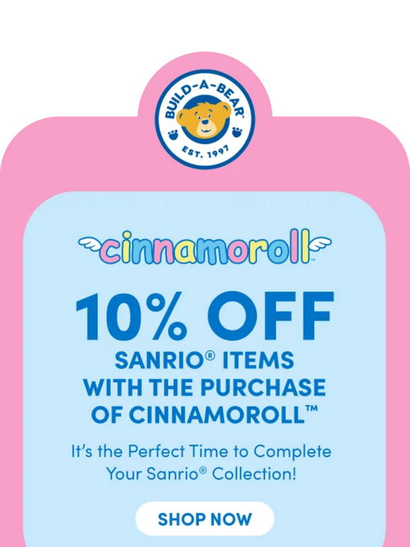 Build-A-Bear: 10% Off Sanrio® Items With Cinnamoroll™ Purchase Online ...