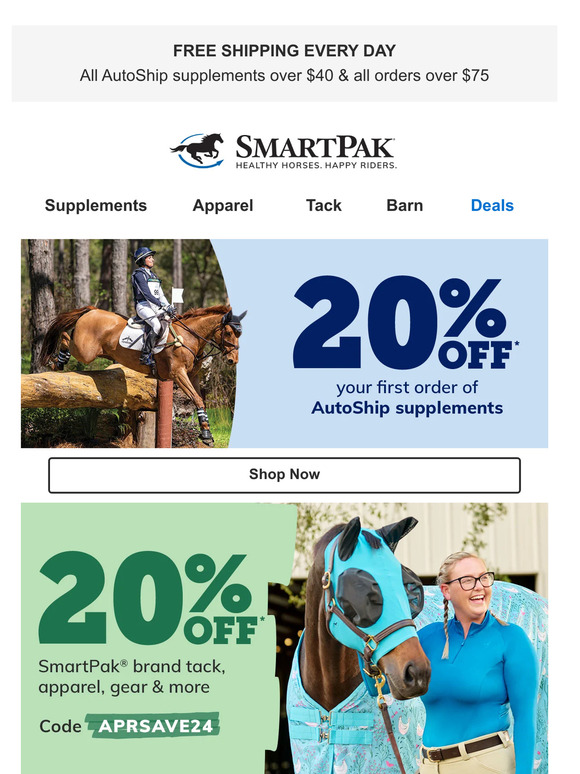 SmartPak Equine: 20% Off Your Favorite SmartPak Gear, Including ...