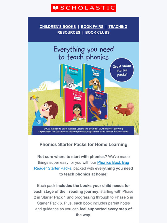Scholastic: Everything you need to teach phonics at home 📖 | Milled