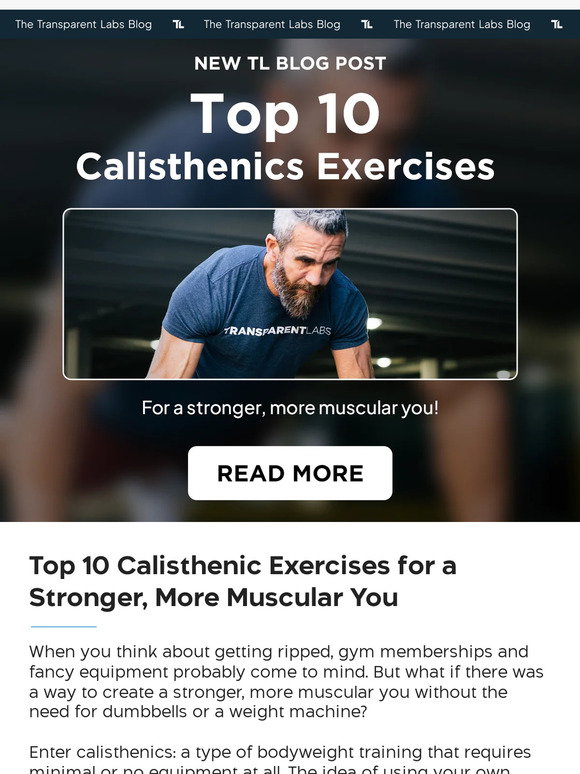 Transparent Labs: Our Top 10 Calisthenics Exercises | Milled