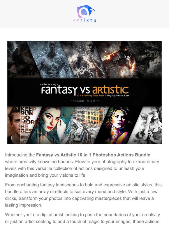 Artixty: The Fantasy vs Artistic 10-in-1 Photoshop Actions Bundle Is ...