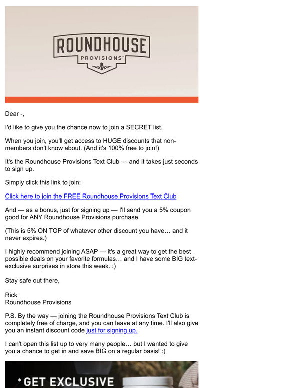 Roundhouse Provisions: Can I text you? | Milled