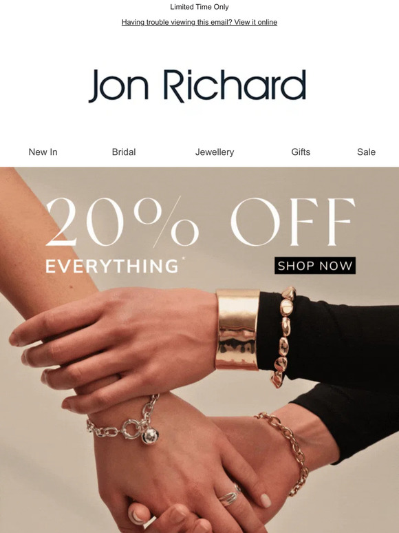 Jon Richard: It's Time to Treat Yourself: Enjoy 20% Off Now | Milled