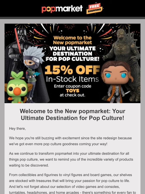 Pop Market: Your 15% Off Coupon is Waiting Inside plus FREE Standard ...