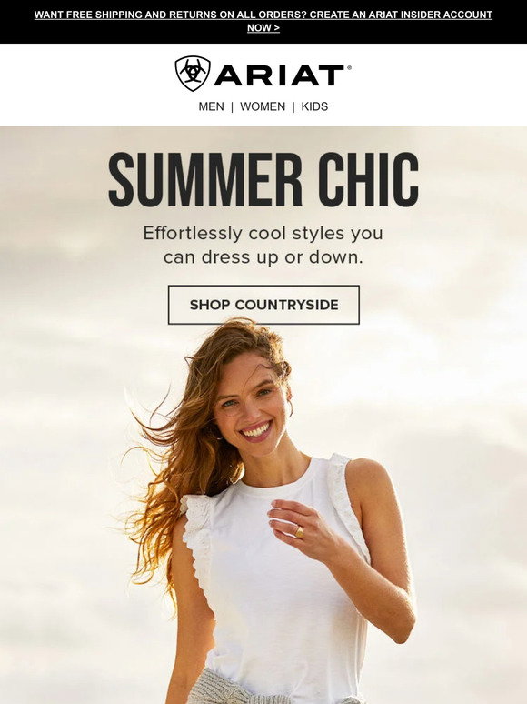 Ariat: Slip Into Summer With Countryside | Milled