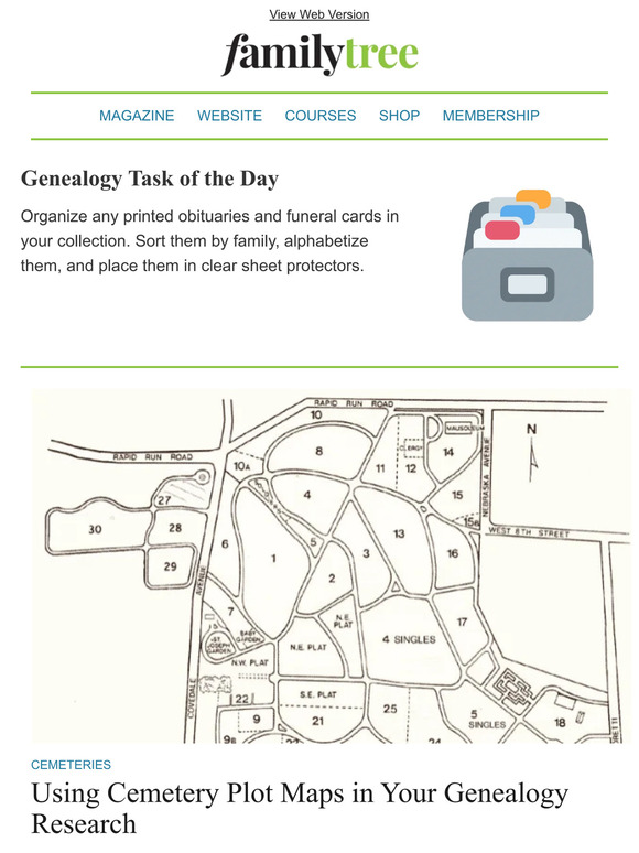 Family Tree Magazine: Using Cemetery Plot Maps in Your Genealogy Research | Milled
