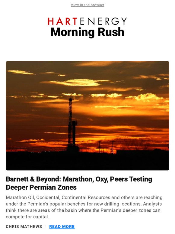 Hart Energy: Morning Rush: Marathon, Oxy, Peers Testing Deeper Permian ...