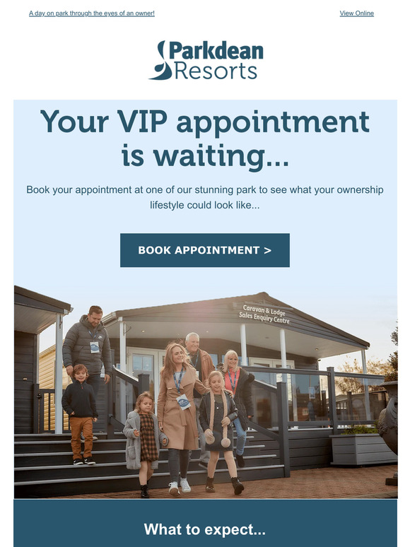 Park Resorts: RE: Your VIP appointment is waiting to be confirmed! | Milled