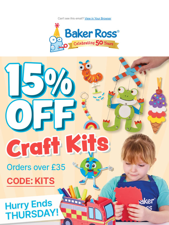 Baker Ross: Save Big on Craft Kits: Get 15% Off Today | Milled