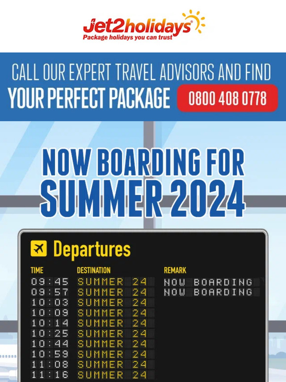 Jet2holidays: Now boarding for Summer 2024 | Milled