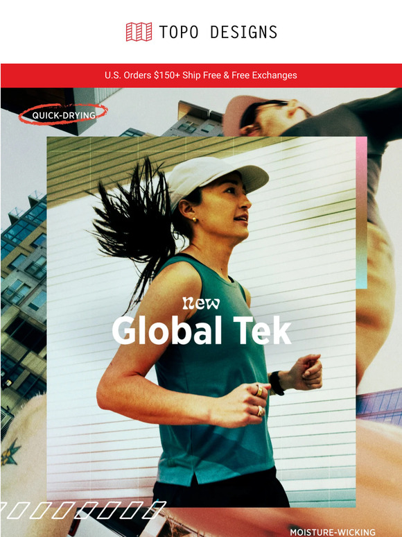 Topo Designs: Global Tek: Lightweight & Moisture-Wicking | Milled