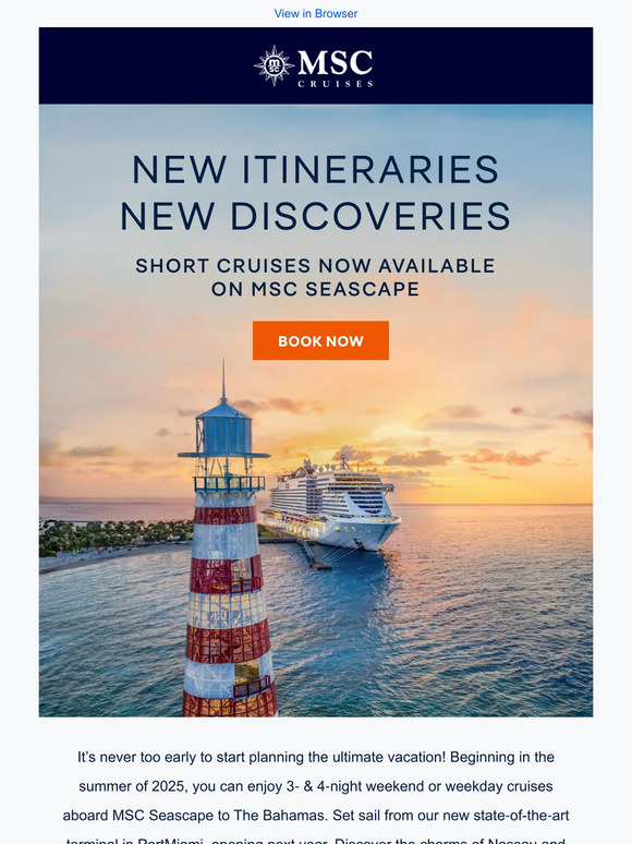 MSC Cruises CA&US: This Just In! New Summer 2025 Itineraries Await 📣 ...