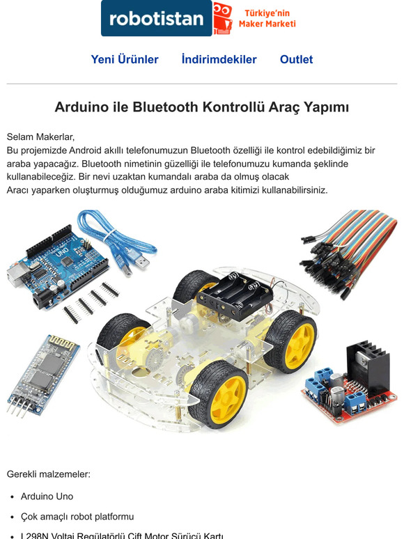 Robotistan USA [CPS]: Arduino ile Bluetooth Kontrollü Araba Yapımı ...
