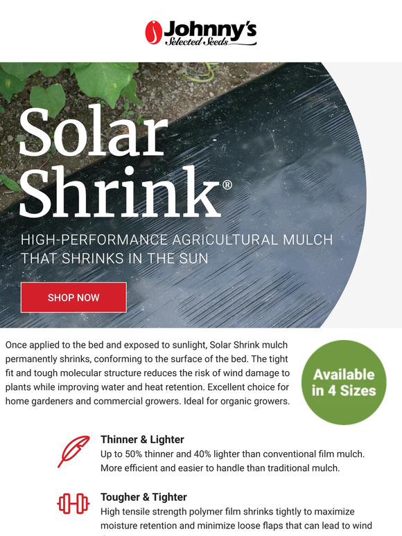 Johnny's Selected Seeds: Introducing Solar Shrink Mulch | Milled