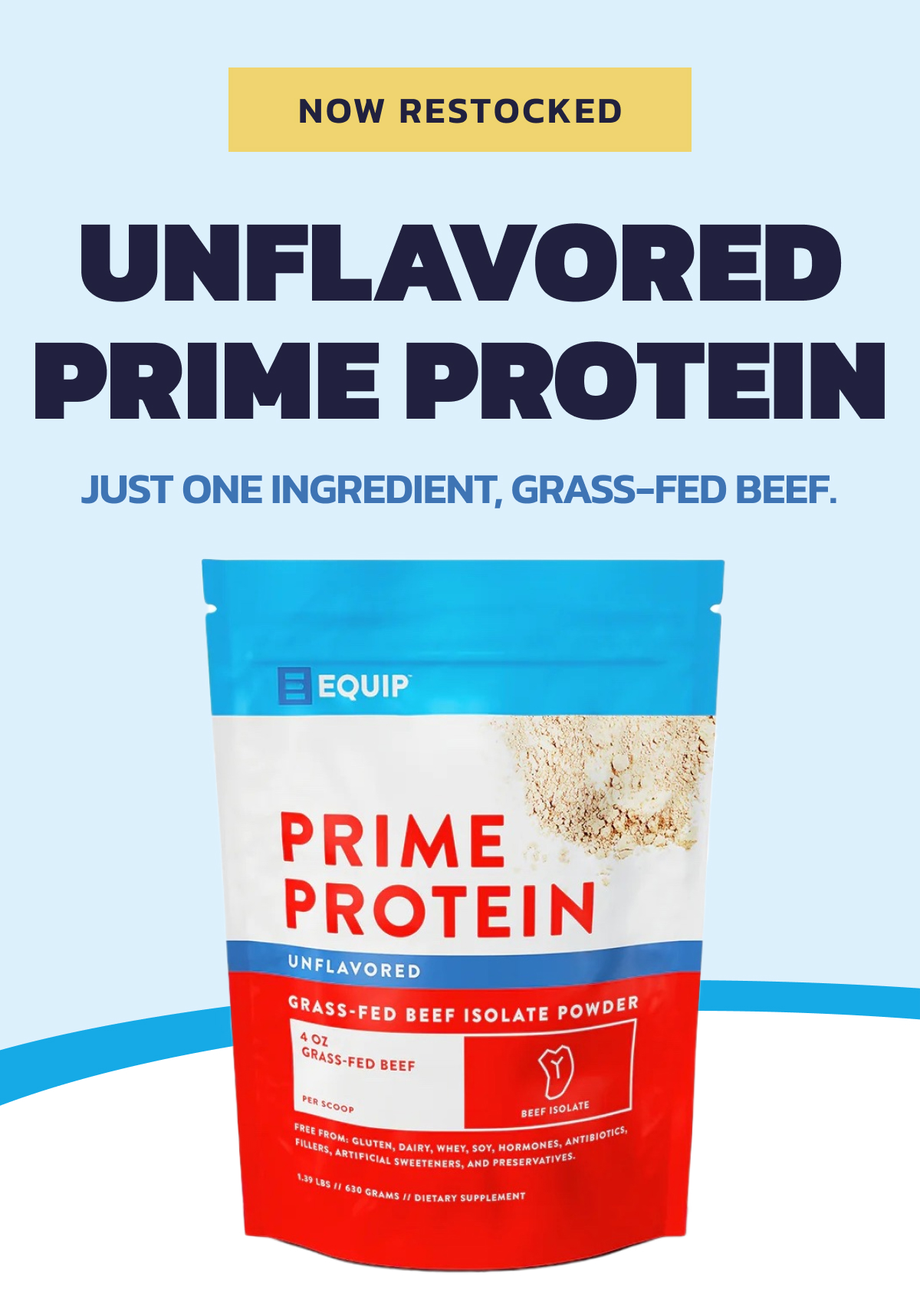 Equip Foods: Reminder: Prime Protein Unflavored is Restocked! | Milled