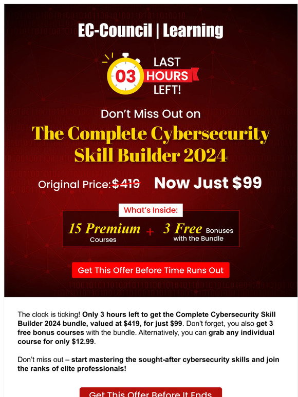 EC-Council: ⏰ Final Call: Secure Your Cybersecurity Skill Builder 2024 ...