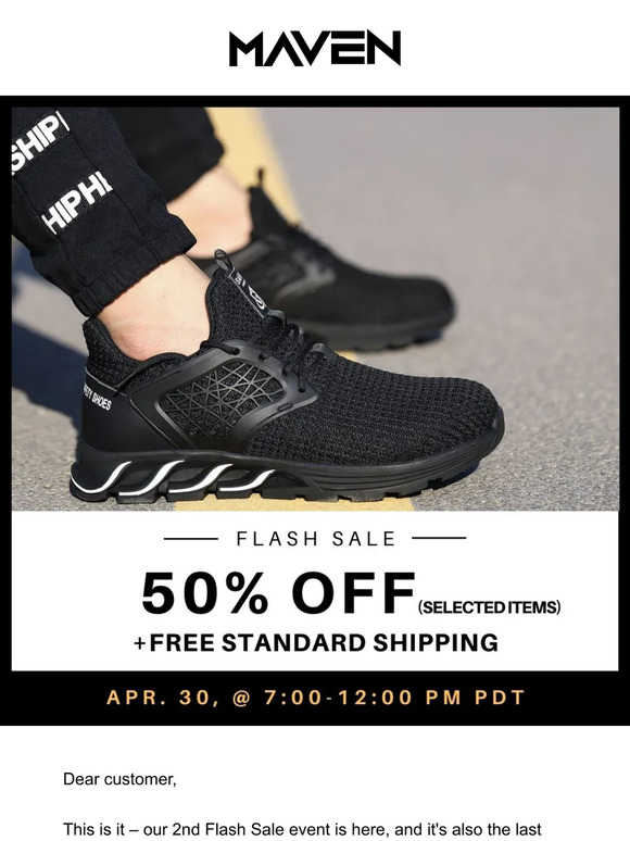 Maven Safety Shoes: ⚡Last Chance! 50% Off + Free Shipping Flash Sale ...