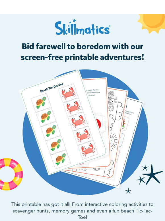 Skillmatics: [Free Printables🎁] Screen-free summer activities! | Milled
