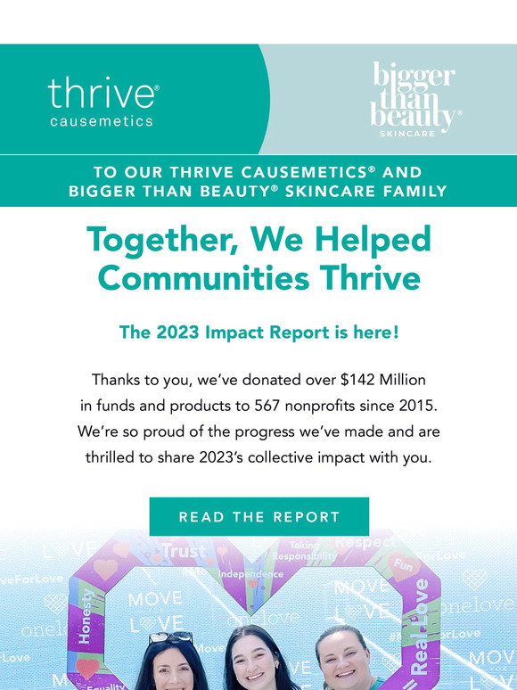 Thrive Causemetics: —, Here’s How You Helped Others Thrive In 2023 | Milled