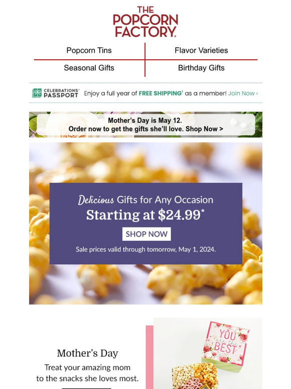 The Popcorn Factory: Awesome alert: It's just $24.99 to make their day ...