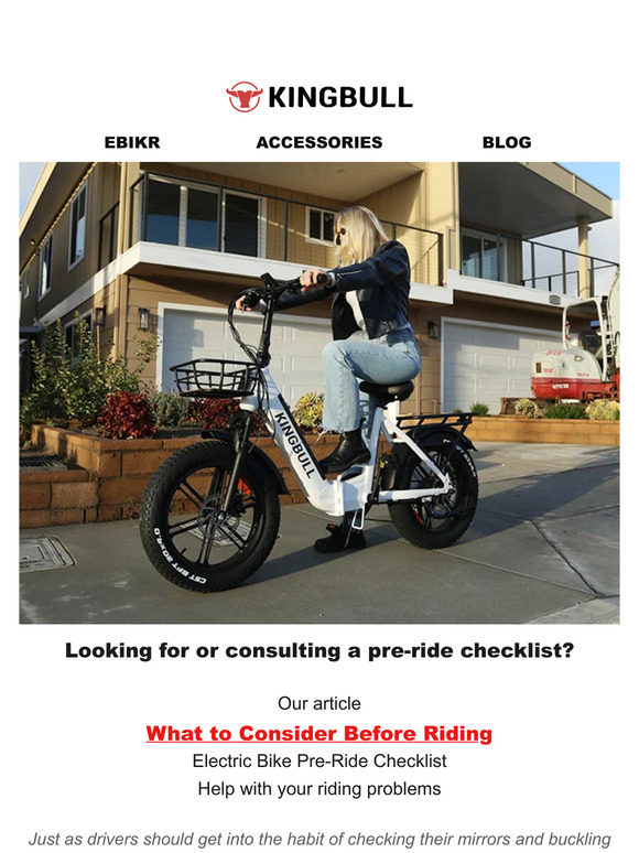 Kingbull Bikes: Electric Bike Pre-Ride Checklist⭐ | Milled