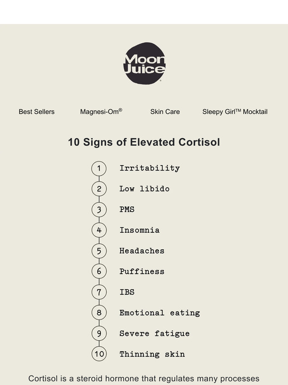 Moon Juice: 10 signs of elevated cortisol | Milled