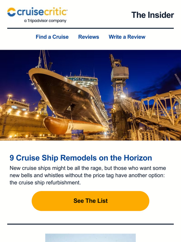 Cruise Critic: 9 Upcoming Cruise Ship Remodels; Avoiding Surprise Room ...